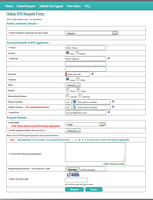 How to file online RTI application to get information from Indian ...
