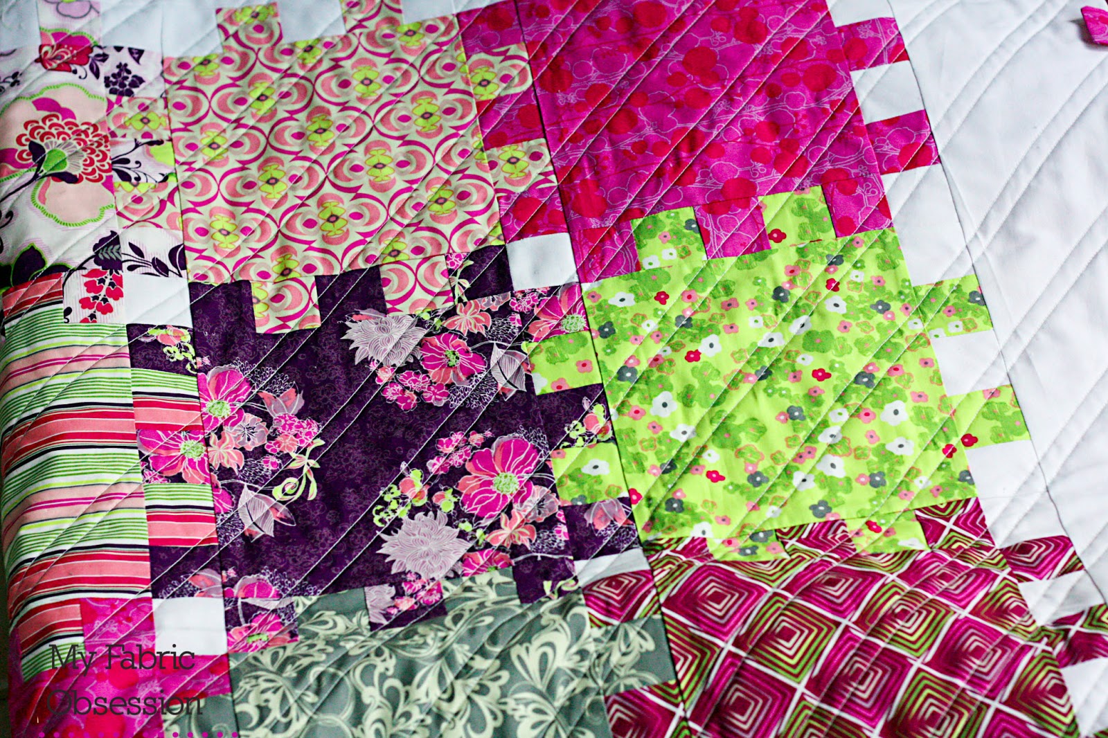 My Fabric Obsession: Puzzle quilt finished