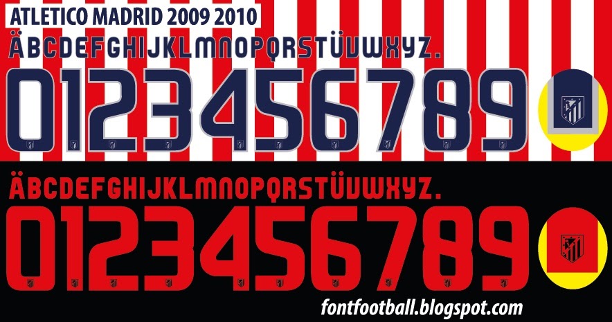 FONT FOOTBALL: Font Vector Atletico Madrid 2009 2010 kit