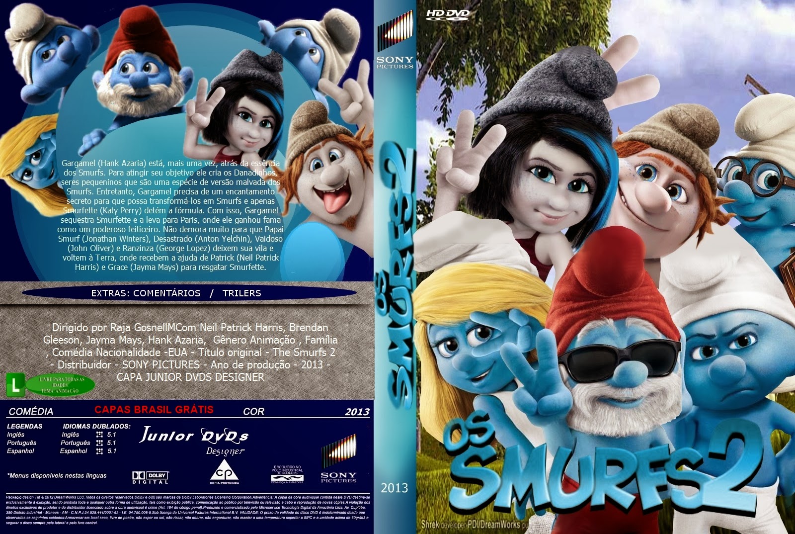 Capas Filmes Aventura: Os Smurfs 2