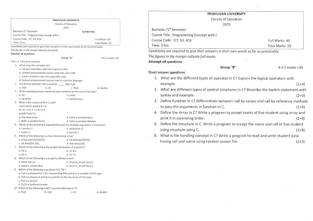 Programming Concept with C Notes/ Study Materials ~ BICT blog