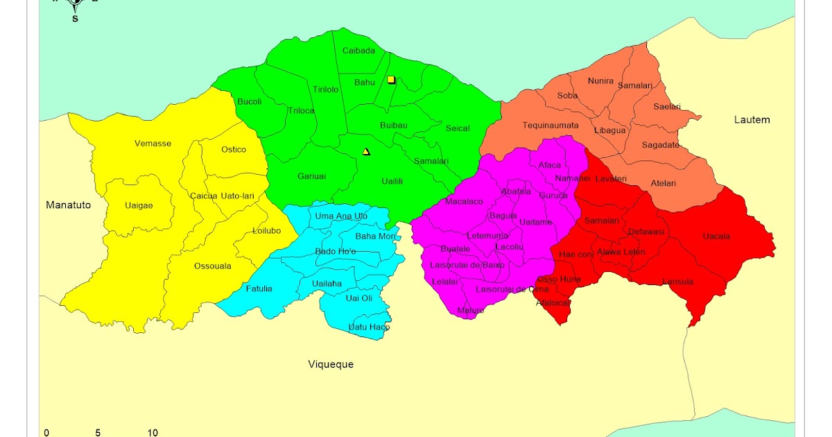 Peta GIS Baucau: Mapa Administrasaun Munisipio de Baucau