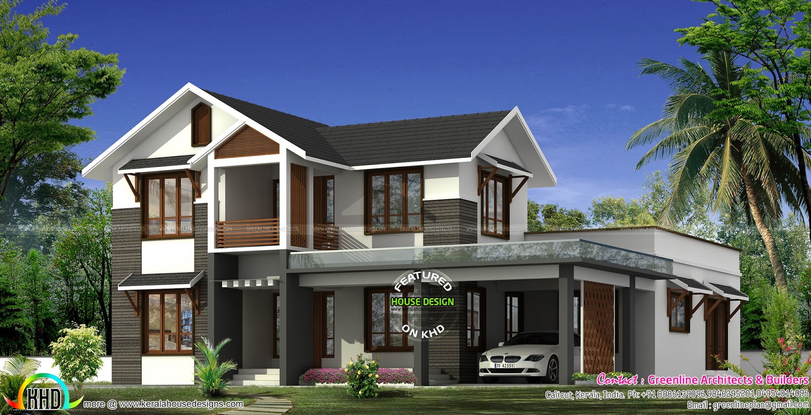 2655 square feet modern sloping roof home - Kerala Home Design and ...