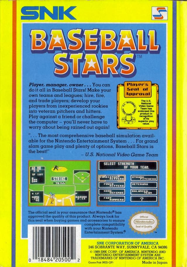 Nerdicus NES Review : #66 & #67 Baseball Stars 1 + 2 ~ Life of a Gamer Nerd