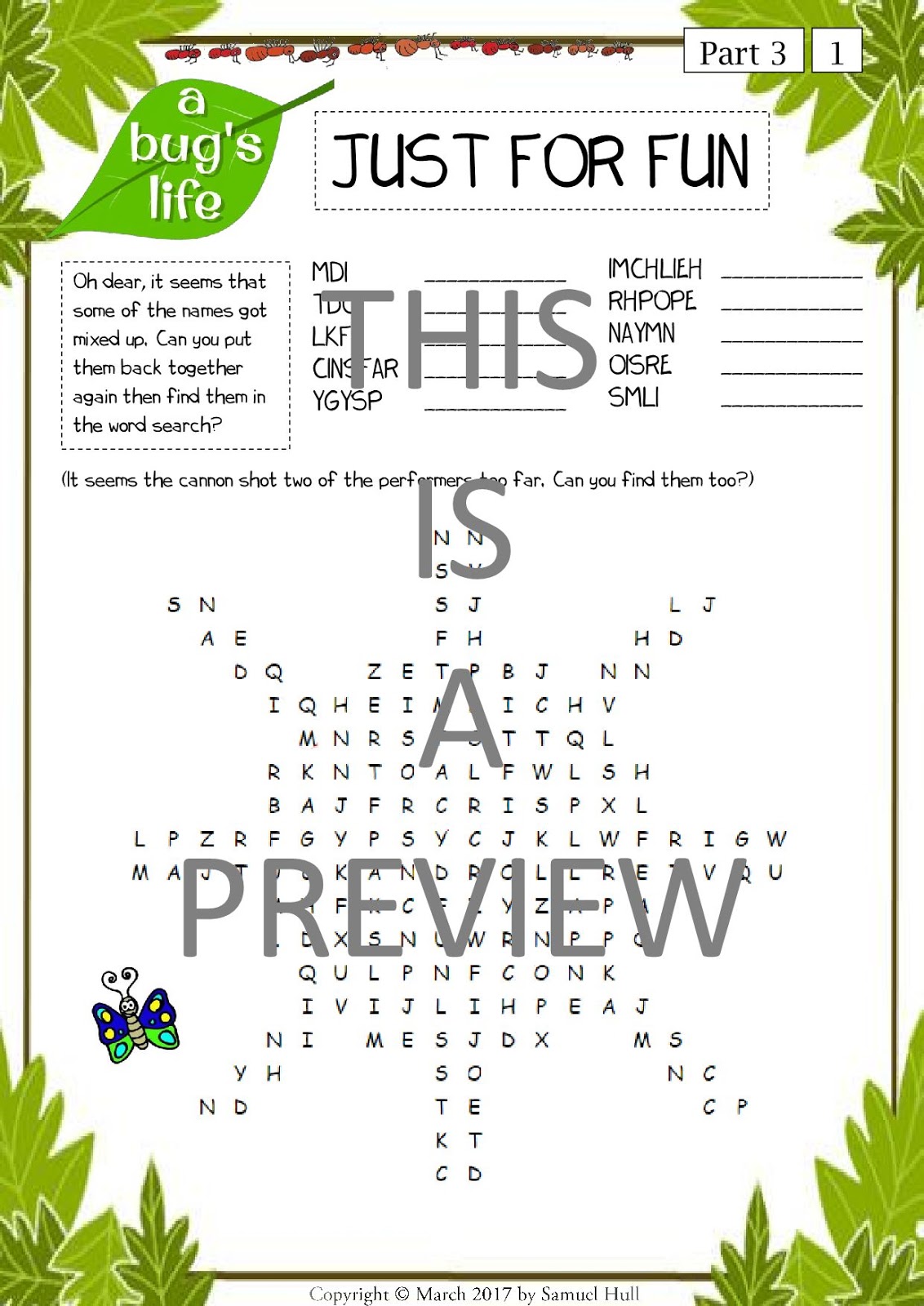 A Bug's Life (1998) - Movie Comprehension Questions + Activities ...