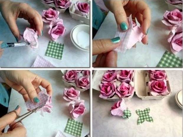 DIY Egg Carton Roses - The Idea King