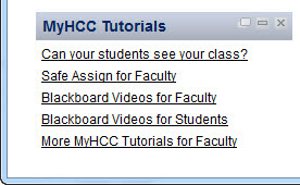 CITT: MyHCC Resources Added to MyHCC Dashboard