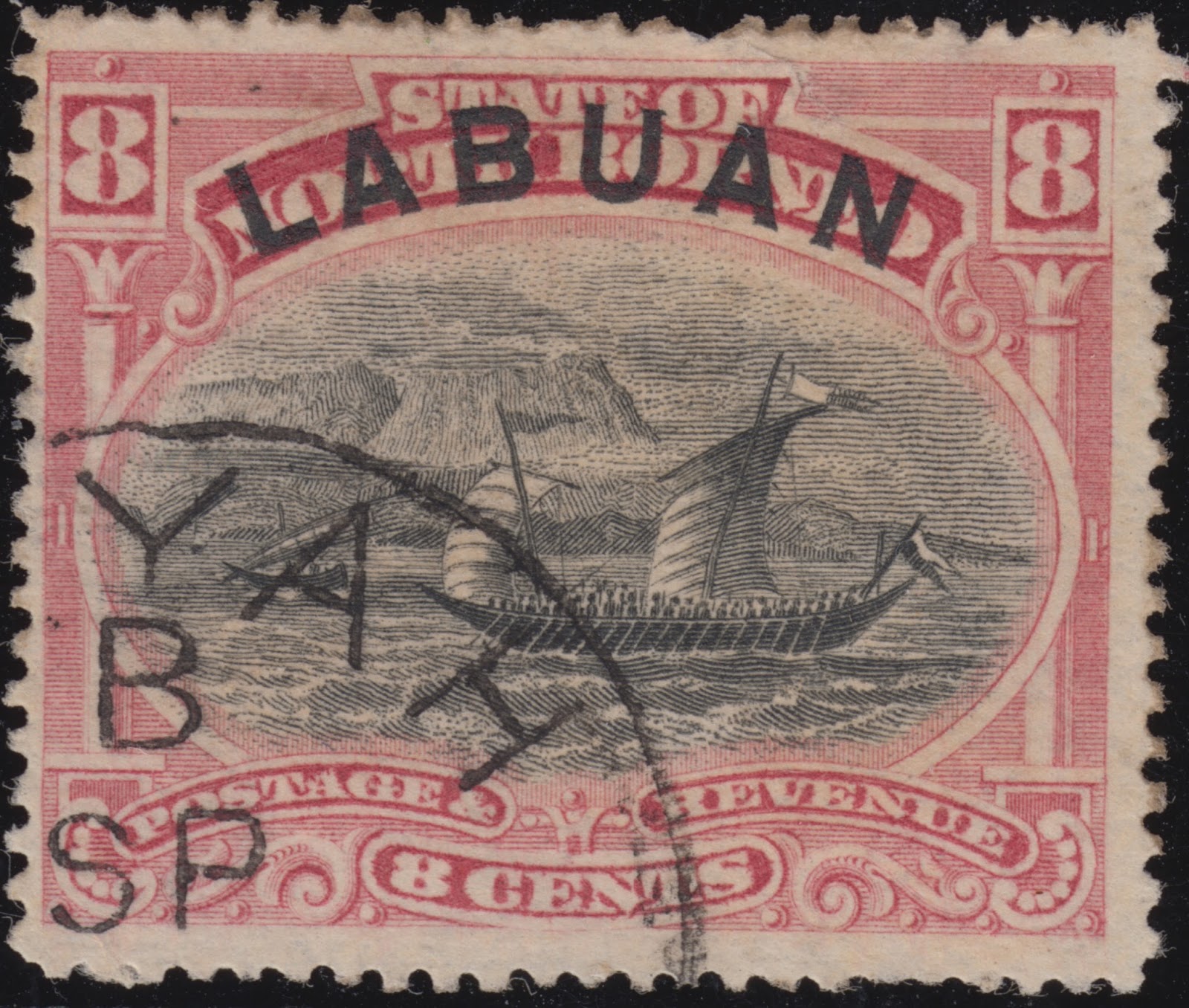 my North Borneo stamps: Labuan stamps used in North Borneo