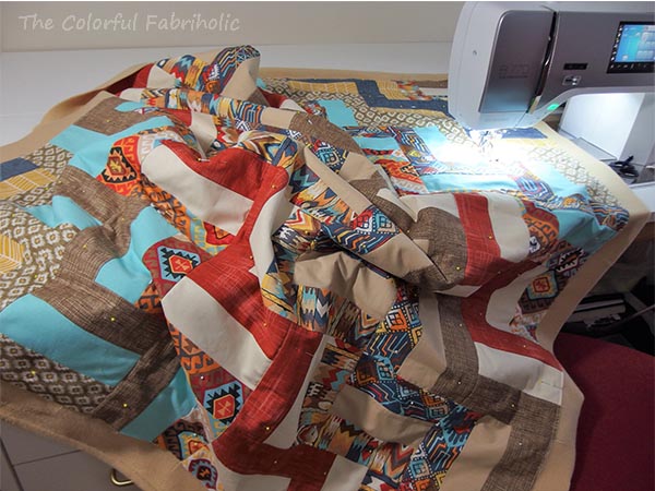 The Colorful Fabriholic: Quilting the March Rocking Chair Quilt