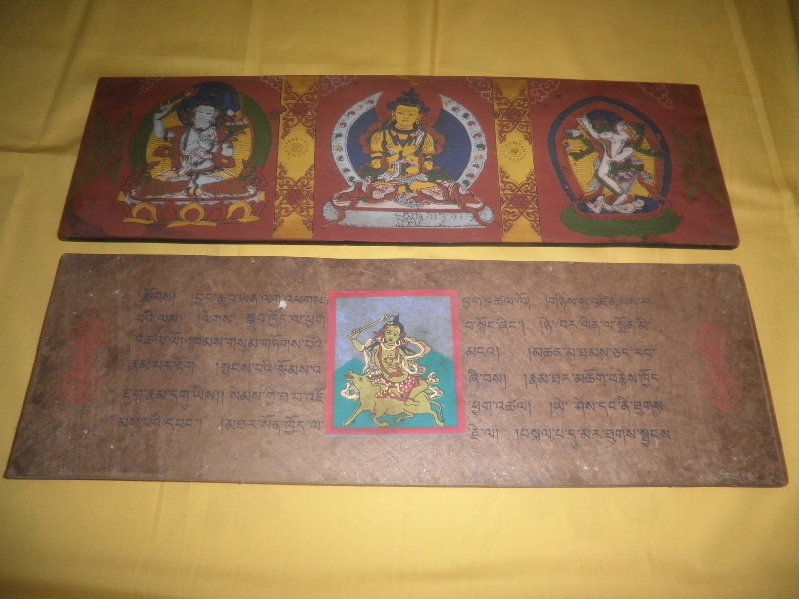 Tibetan Healing Amulet: Old Pecha Tibetan Book
