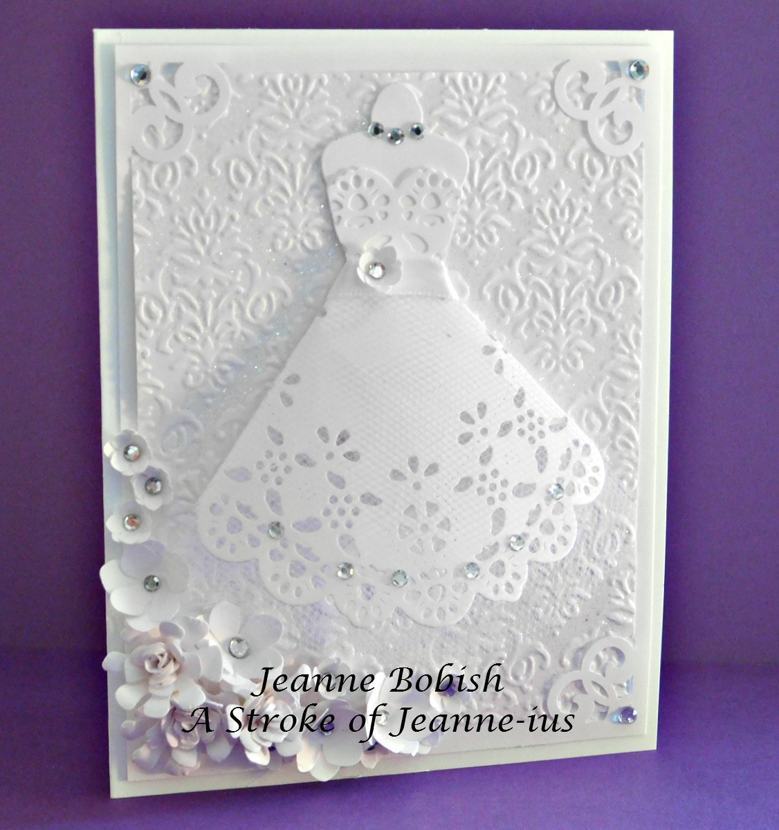 A Stroke of Jeanne-ius: Beautiful Handmade Paper Dress Card Tutorial
