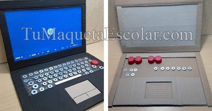 MAQUETAS ESCOLARES - Manualidades en Lima: Laptop de Carton Reciclado