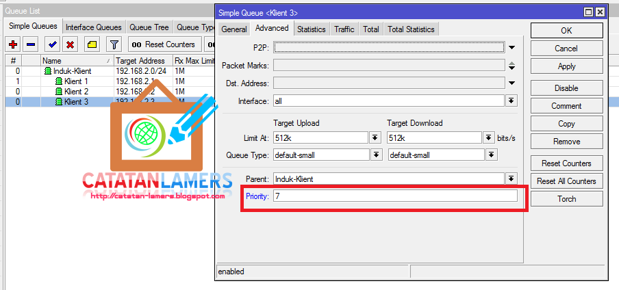 Penjelasan Management Bandwidth dengan Simple Queue pada Router Mikrotik - Catatan Lamers