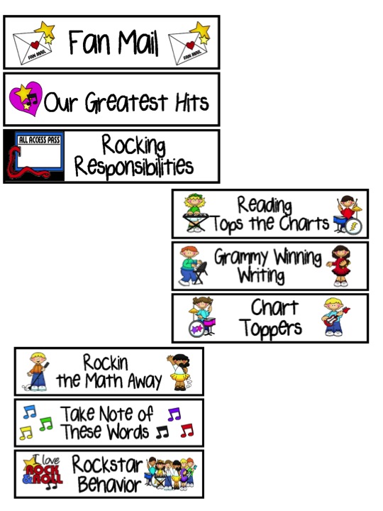 Mrs. Lisa's Pre-K Crew Rocks!: Rock Star Classroom Printables