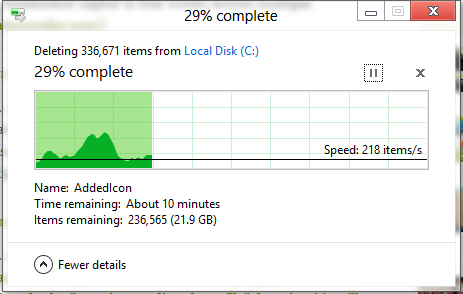 Windows 8 - Delete Progress Dialog