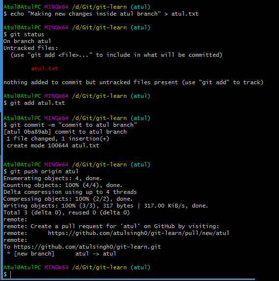 Let's Learn - Git Branching #1 - DataGenX - Atul's Notes