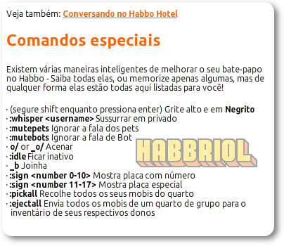 Comandos e Alt Codes do Habbo Hotel 2016