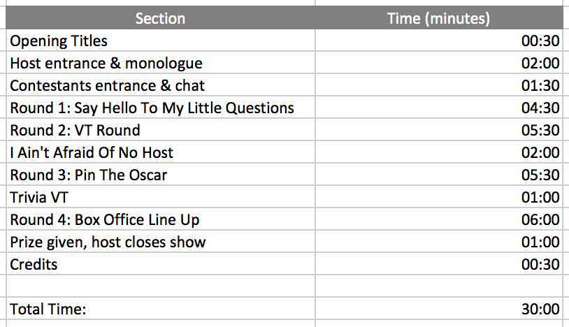 Studio Production: Running Order Draft 1 ~ Joshua Jones: Television ...