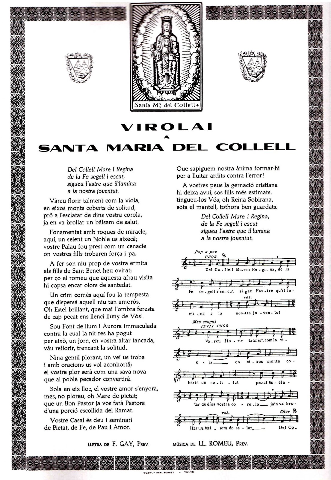 Virolai a la Mare de Déu del Collell. Sant Ferriol (La Garrotxa, Girona)