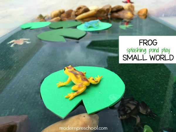 Frog Splashing Pond Small World