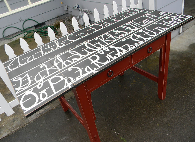 Emily's Up-cycled Furniture: Cursive Alphabet Table