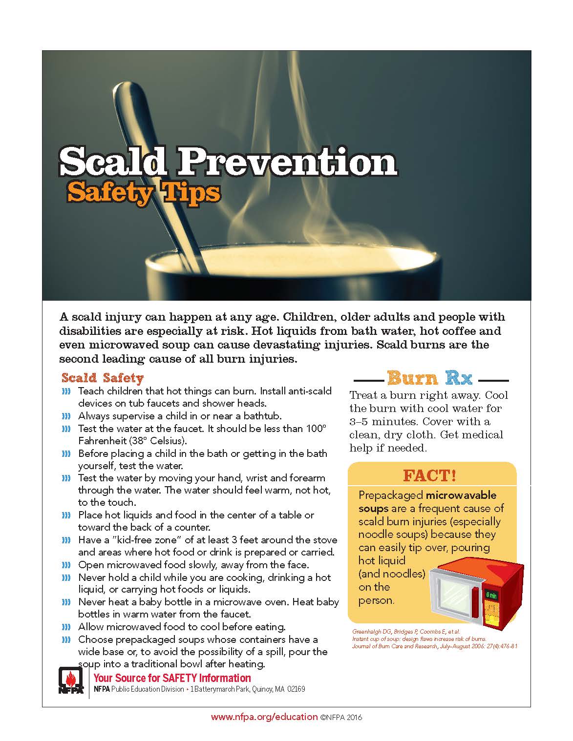 Village of Bellevue: NFPA: Scald Prevention Safety Tips