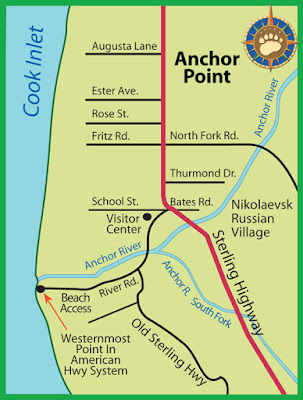 Maps of Alaska Roads By Bearfoot Guides: Map Of Anchor Point, Alaska