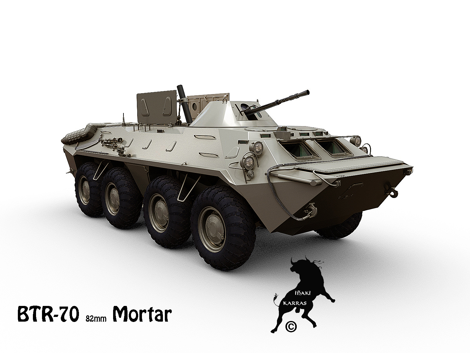 Modelos 3D: BTR-70 82mm. Mortar