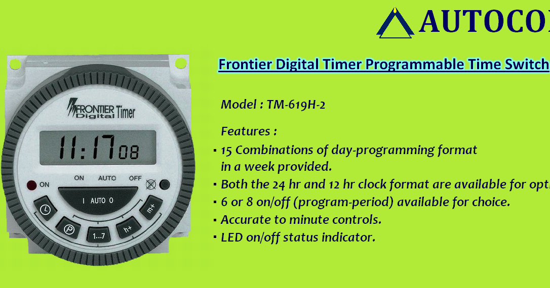 Frontier make Digital Timer Programmable Switch TM-619H-2
