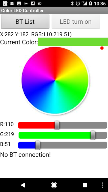 Android App Control RGB LED w/ color Sliders