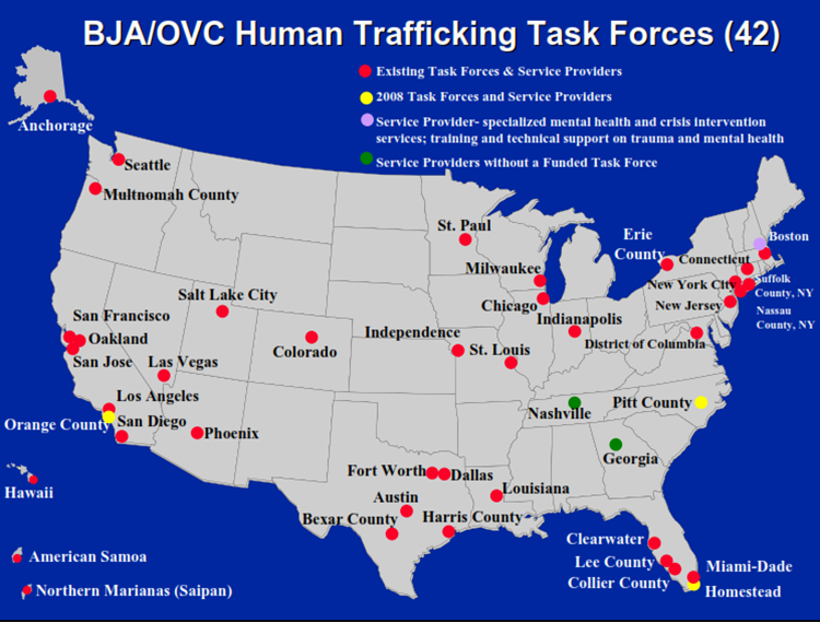 ICAST-Interfaith Coalition Against Sex Trafficking: 42 Task Forces by State