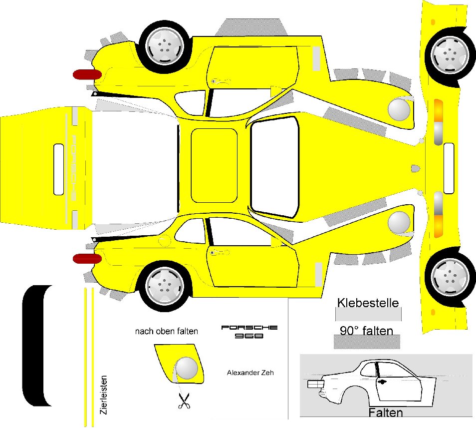 SP. Papel Modelismo: PaperCraft Porsche 968