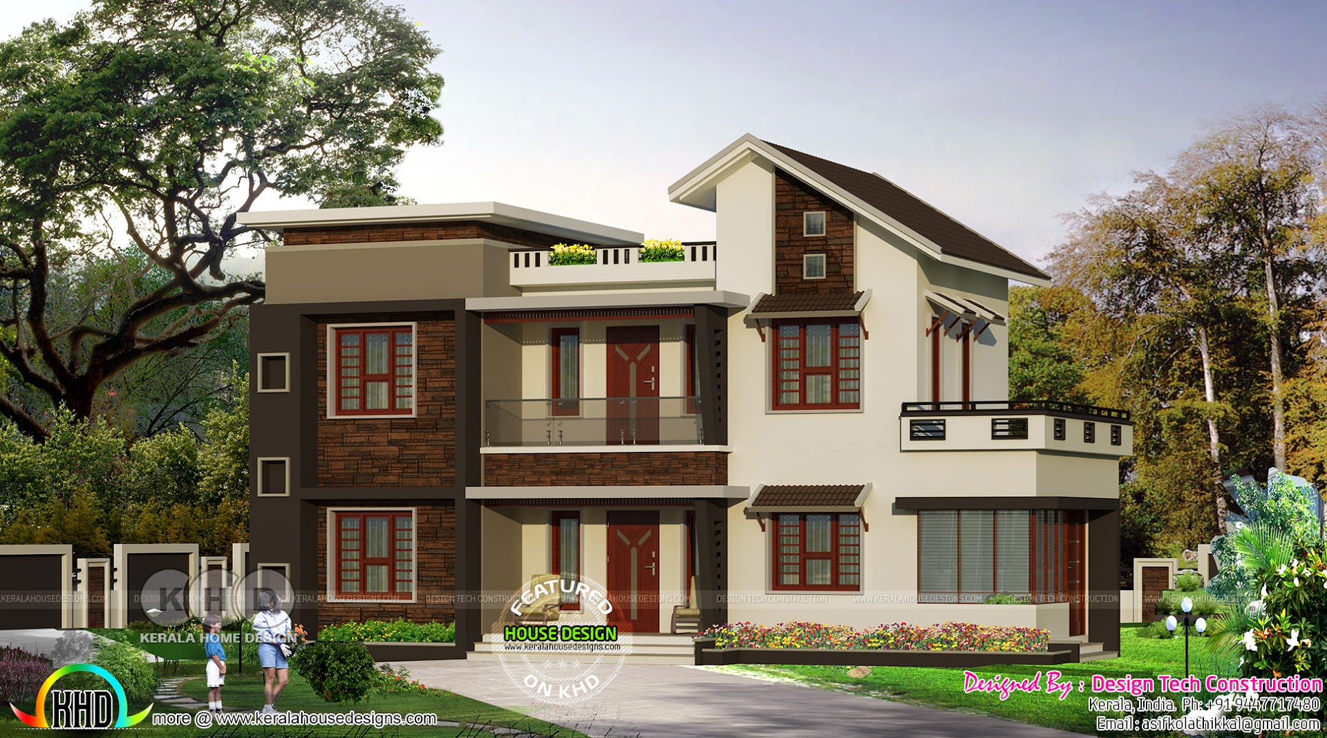 1507 square feet 3 bedroom mixed roof house plan - Kerala Home Design ...