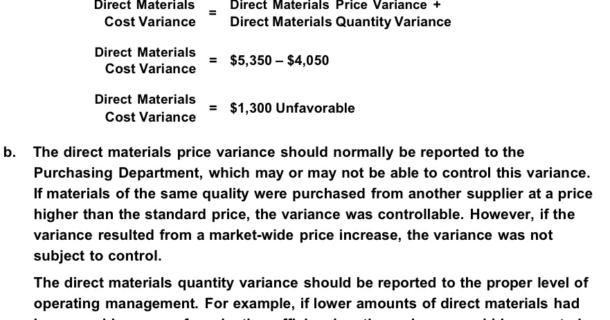 Accounting Q and A: EX 23-4 direct materials variances