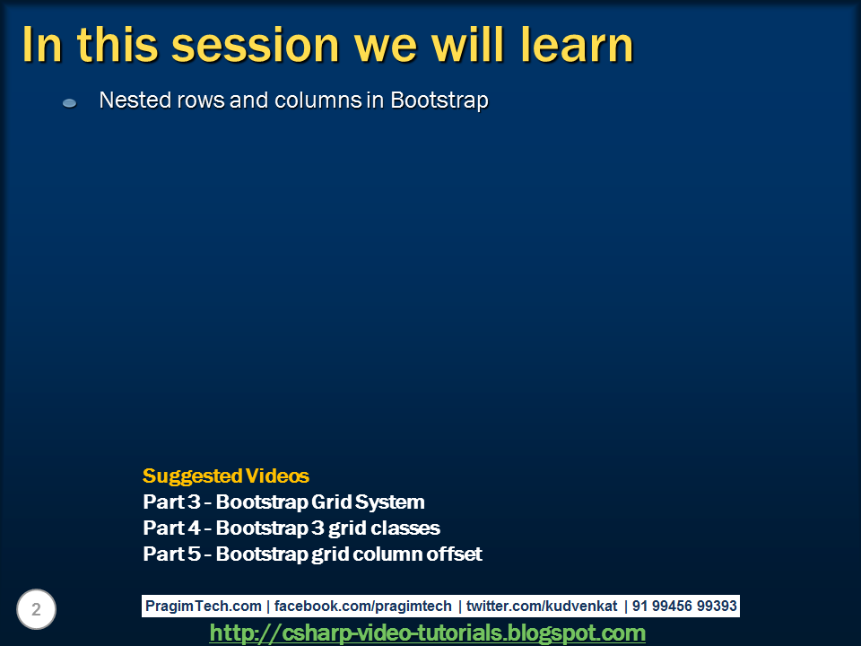 Sql Server Net And C Video Tutorial Bootstrap Nested Rows And Columns