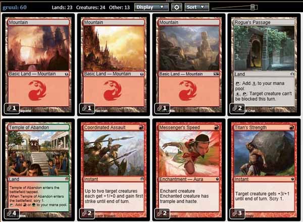 Magic the Gathering Adventures: [Standard] RTR-Theros set basic Gruul deck