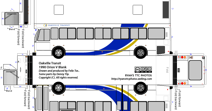 SP. Papel Modelismo: PaperBus 1990 Orion V Blank - Oakville Transit