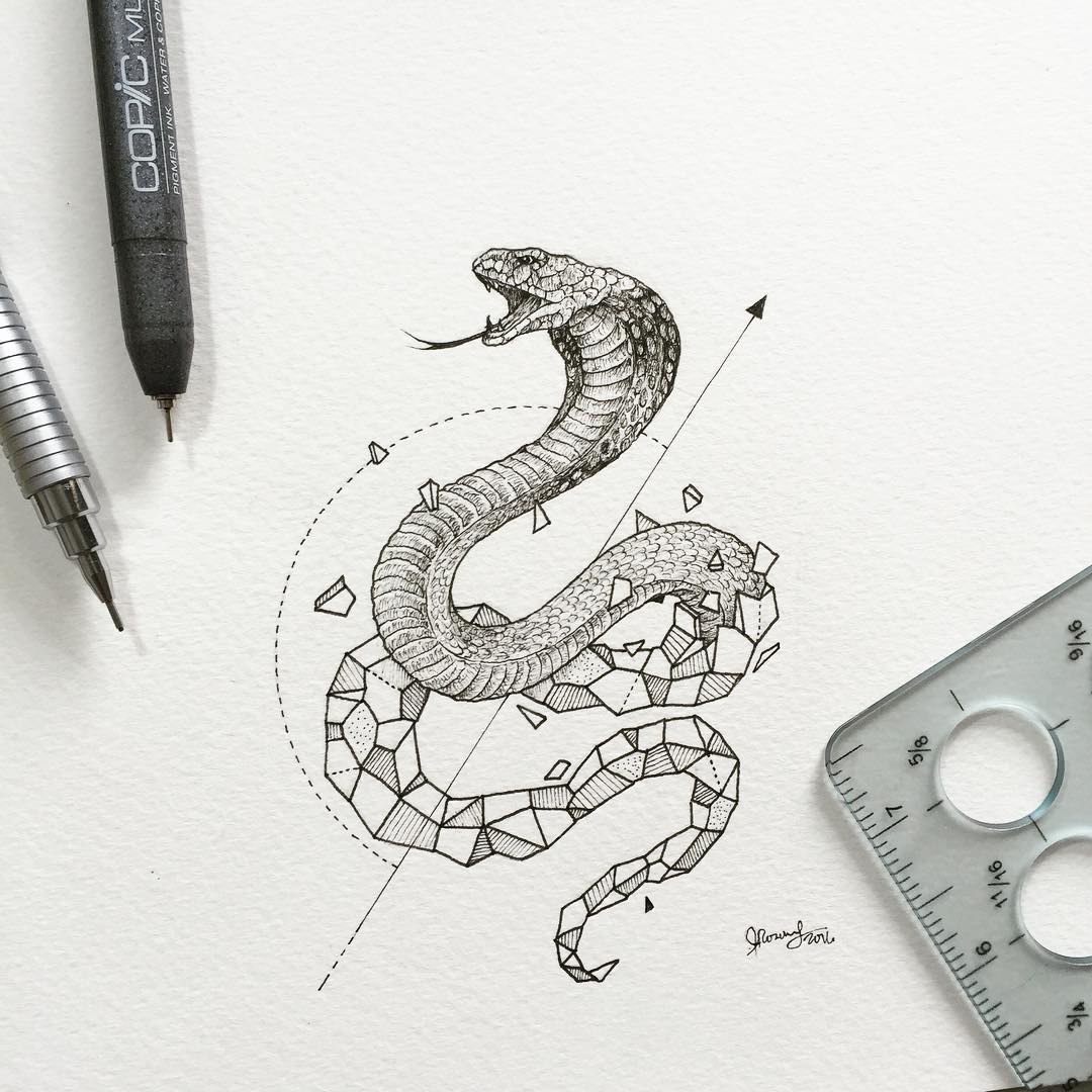Geometric Beasts Snake - Art Collection