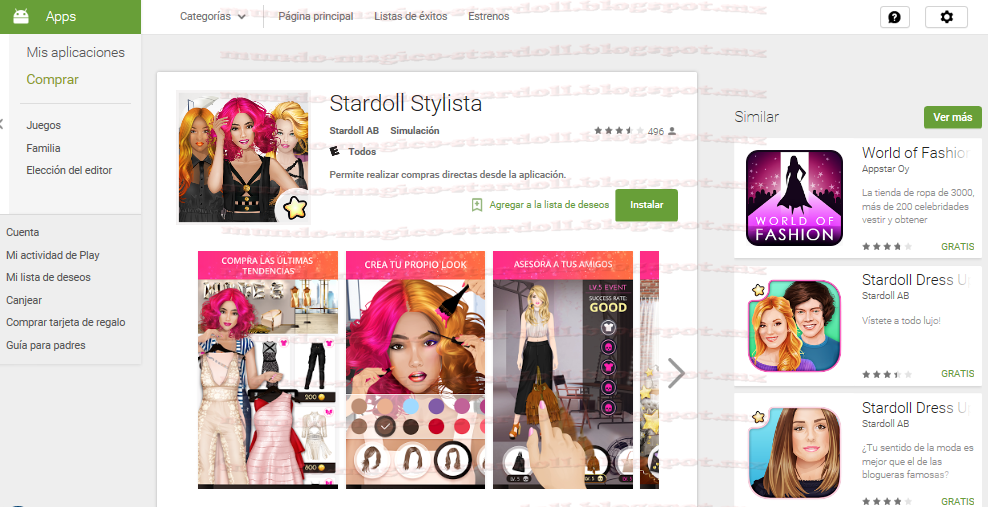 Mundo Mágico Stardoll: App Stardoll Stylista Disponible En Todos Los ...