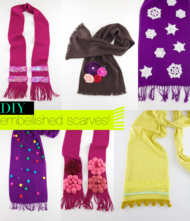 Last-Minute Gift: DIY Embellished Scarves!