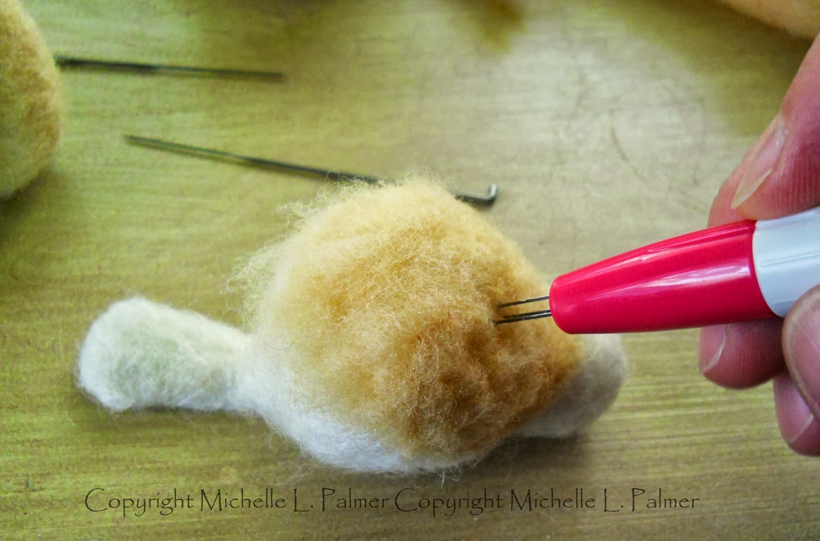 Michelle Palmer: Needle felted Chickadee pair~