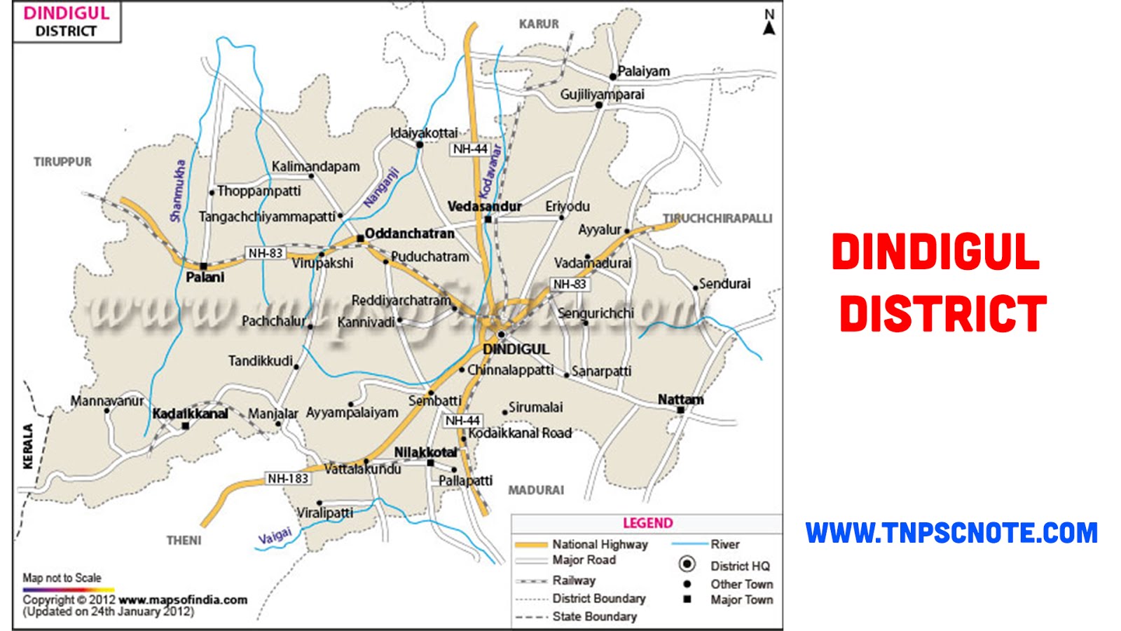 Dindigul District Information, Boundaries and History from Shankar IAS ...