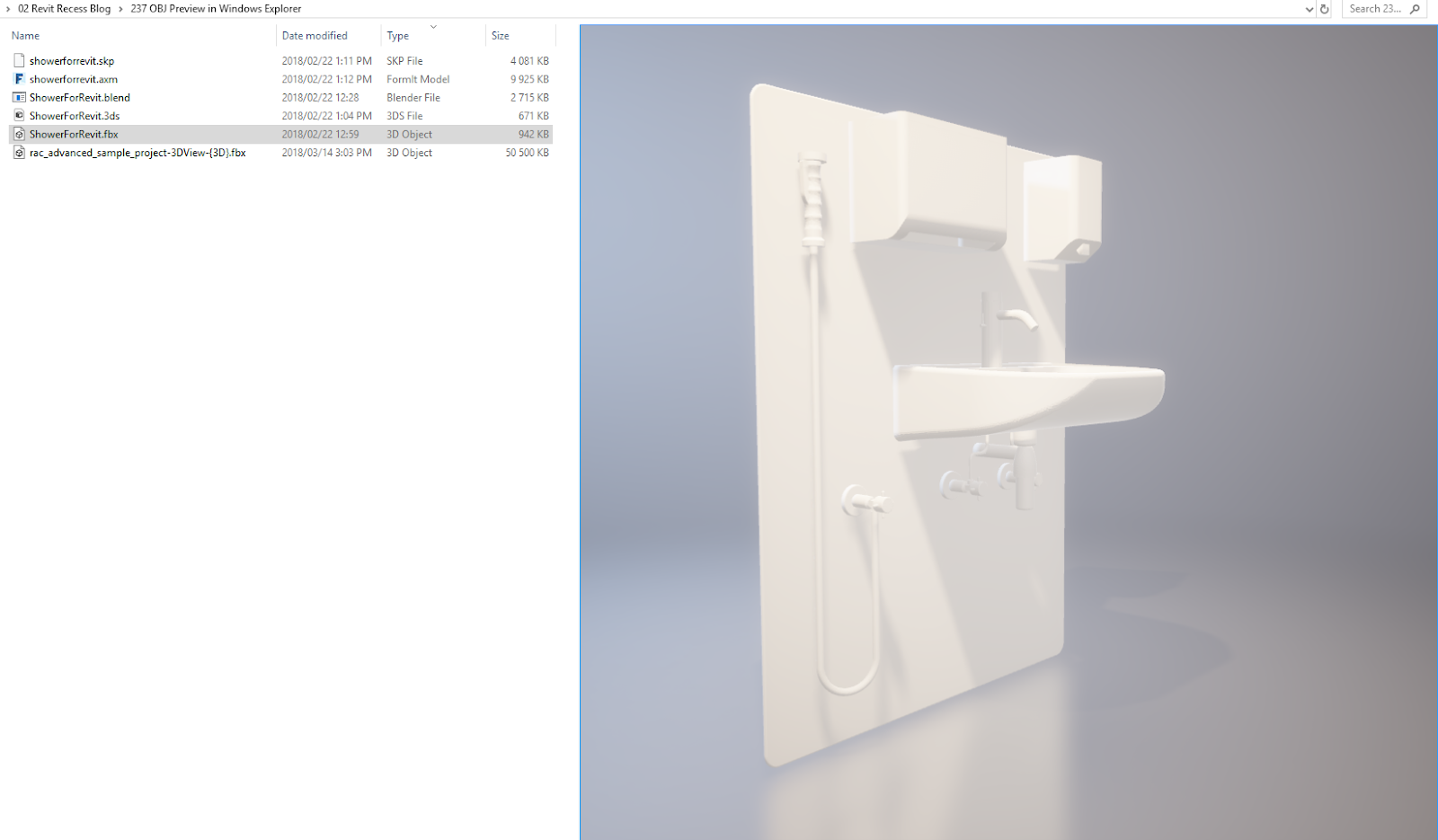 Revit Recess: Preview Revit files in Windows Explorer???