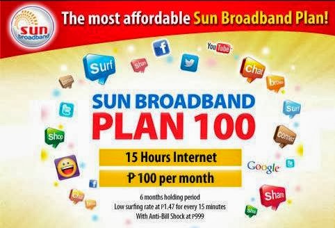 Sun Cellular's Broadband Plan 100, 15 Hours Internet For Only Php100 ...