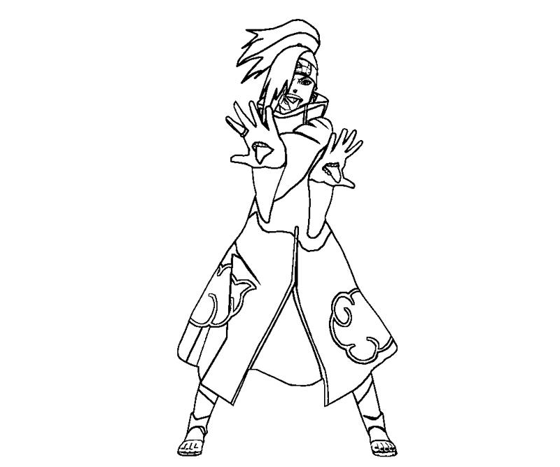 Deidara 11 Coloring | Crafty Teenager