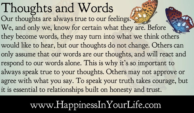 Thoughts and Words - Speaking Your Truth