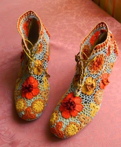 Irina: Freeform Crochet shoes.