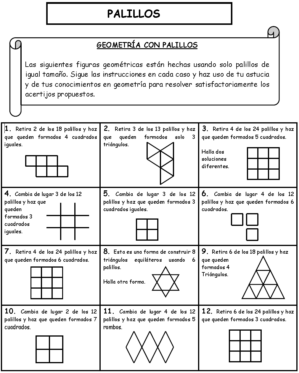 De 5 y 6: Matemáticas con palillos