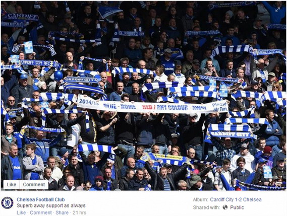 FAIL! Chelsea Facebook page believe Cardiff fans is Chelsea fans ...