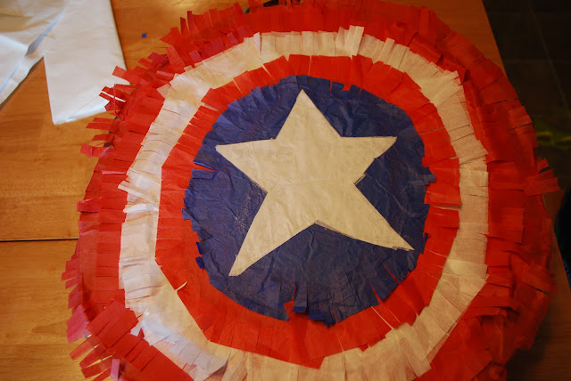 Sunshine and a Summer Breeze: DIY Captain America Shield Pinata